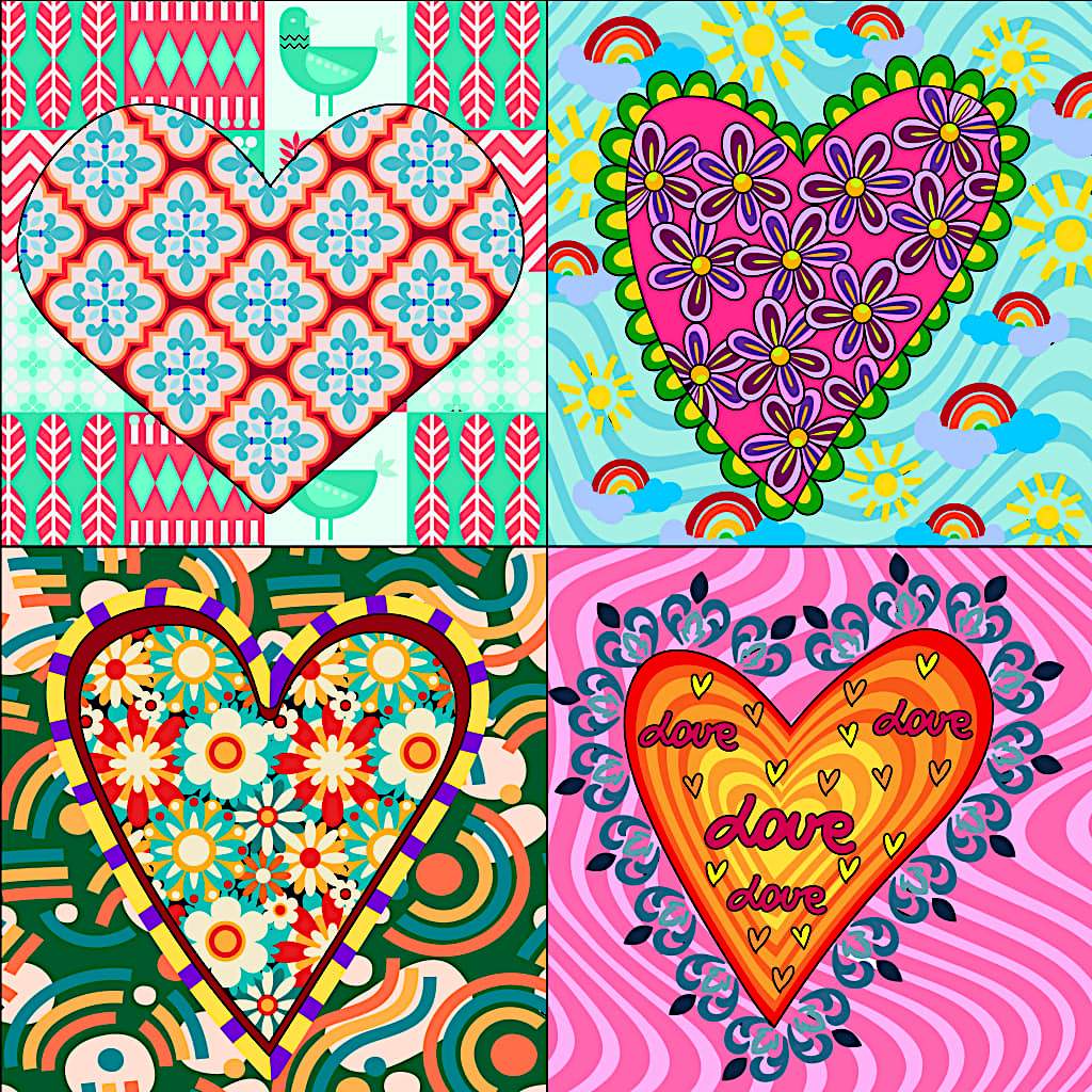 Solve Hearts jigsaw puzzle online with 64 pieces