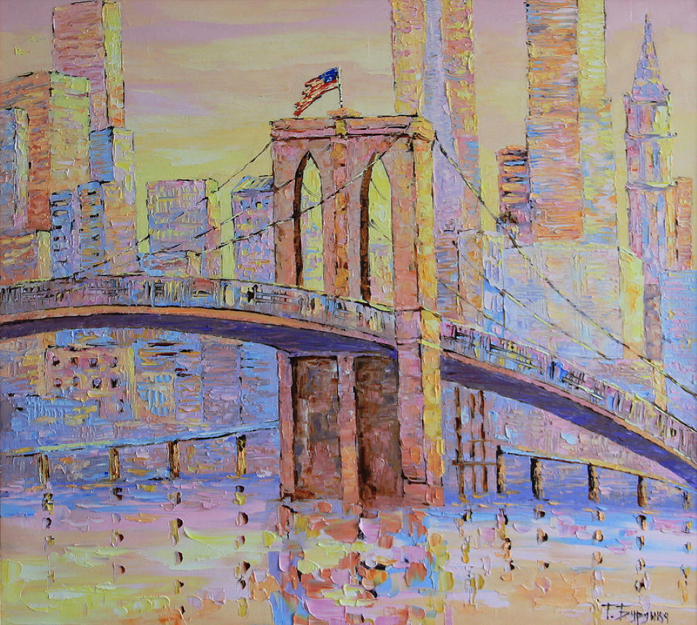 Solve Brooklyn Bridge Morning jigsaw puzzle online with 90 pieces