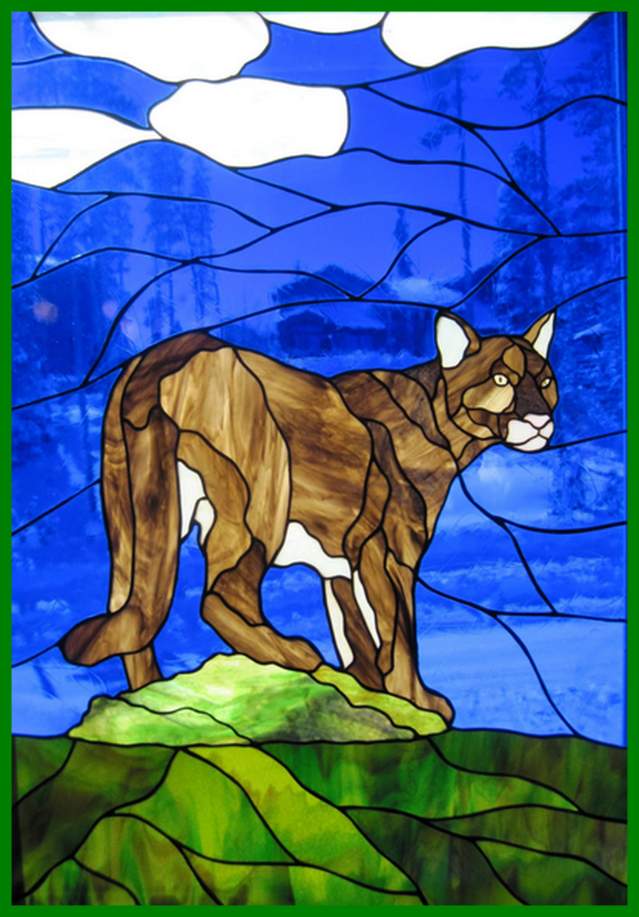 Solve Puma (aka: Mountain Lion) stained glass jigsaw puzzle online with ...