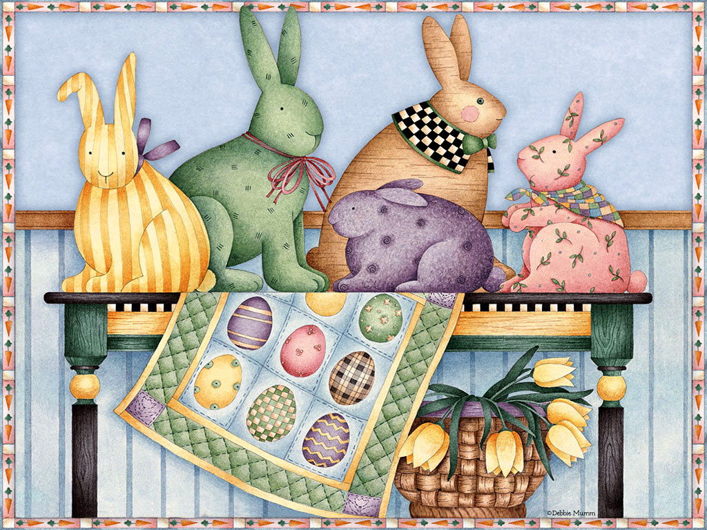 Solve Easter Bunnies jigsaw puzzle online with 221 pieces
