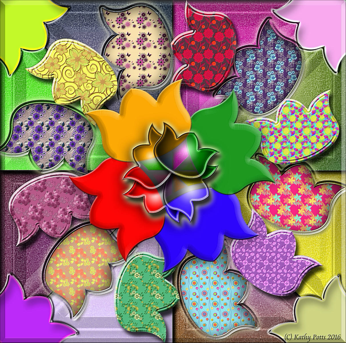 Jigsaw Puzzle | Tulip Garden By Kathy Potts | 324 pieces | Jigidi