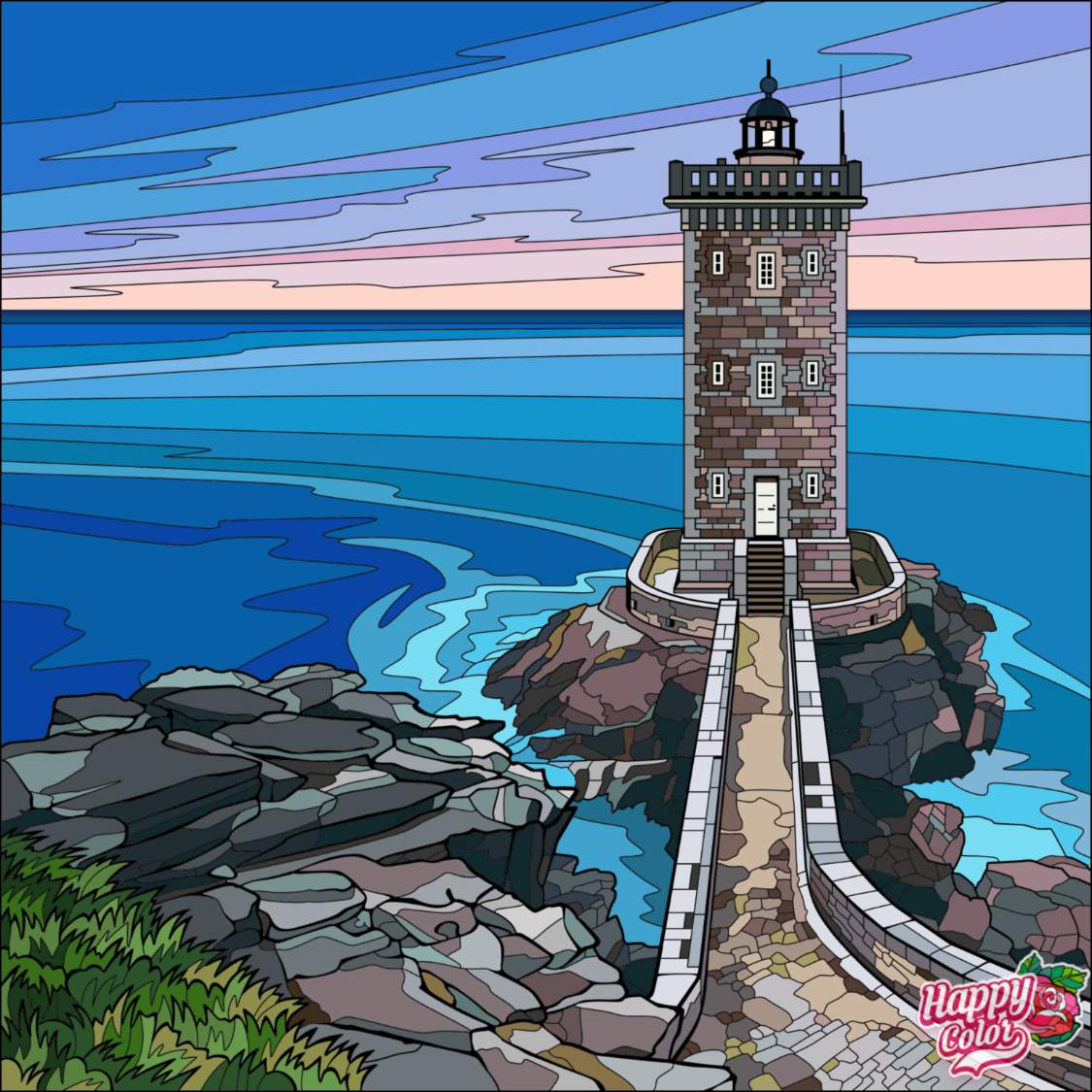 Solve Brick Lighthouse jigsaw puzzle online with 64 pieces