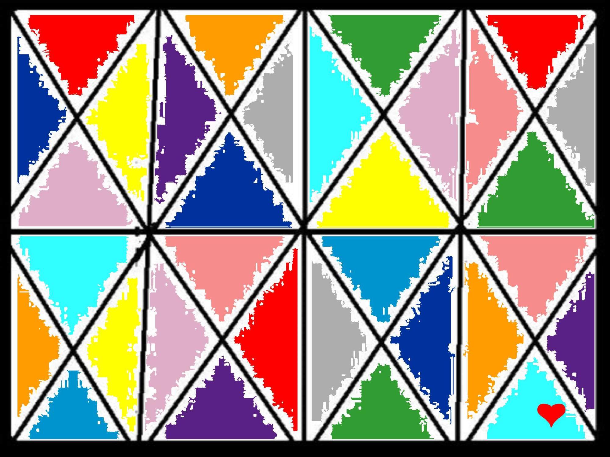 Solve Some Colorful Triangles - Large jigsaw puzzle online with 221 pieces