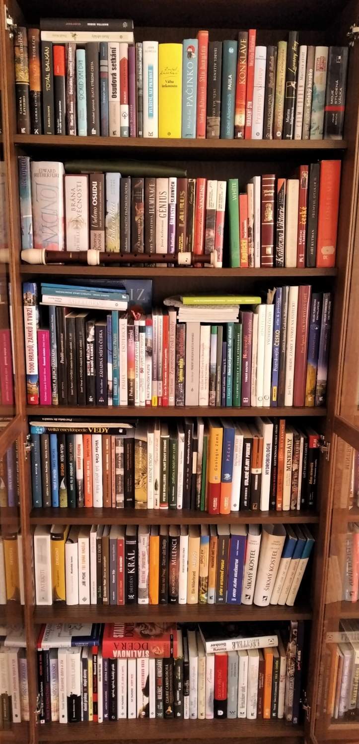 Solve bookcase - knihovna jigsaw puzzle online with 72 pieces