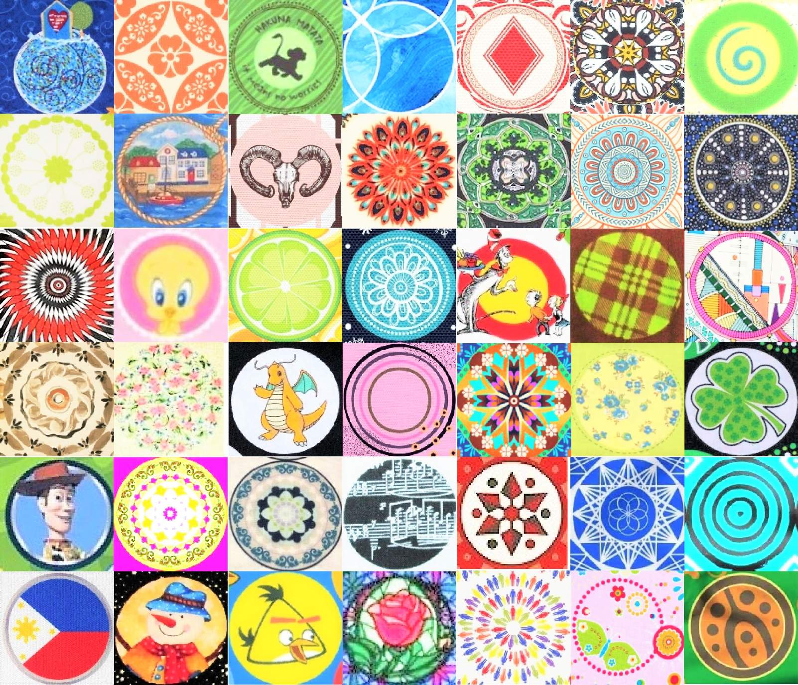Solve PATCHWORK BIG CIRCLES 48 jigsaw puzzle online with 143 pieces
