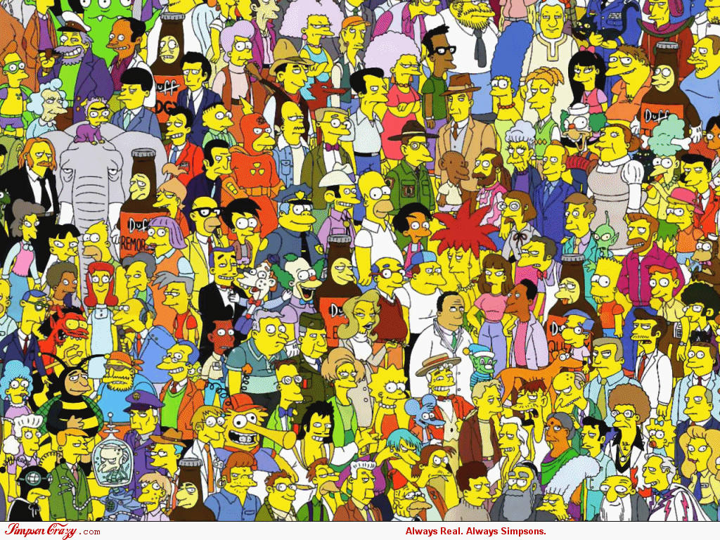 Solve 63857-the-simpsons-simpson-crowd jigsaw puzzle online with 192 pieces