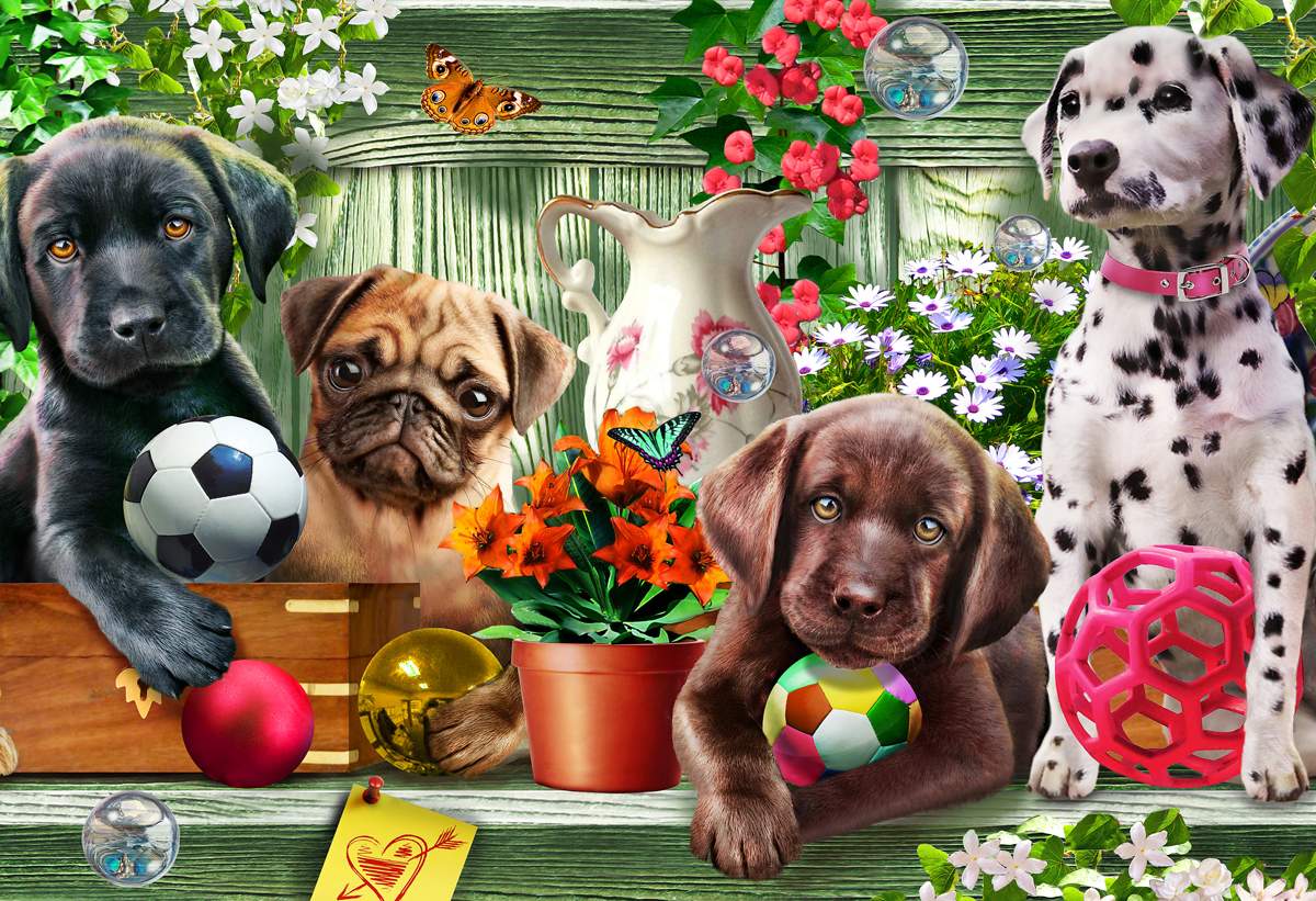 Solve Puppies jigsaw puzzle online with 117 pieces