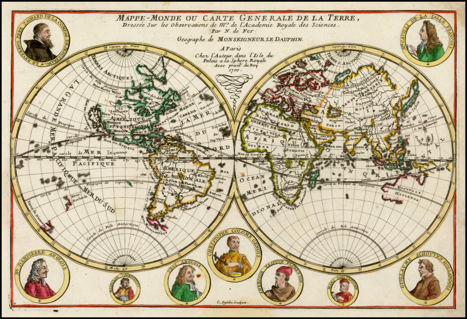 Solve Mappe-Monde ou Carte Generale De La Terre, Dressee Sur les Observations de Mrs. De L ...