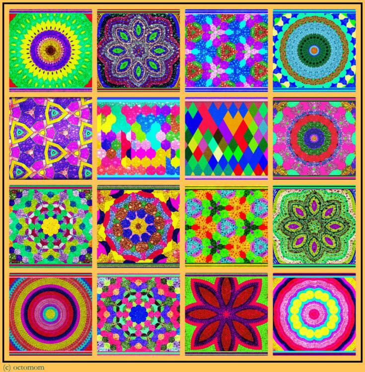 Solve "Senseless Doodling" Kaleido Sampler jigsaw puzzle online with 56 ...