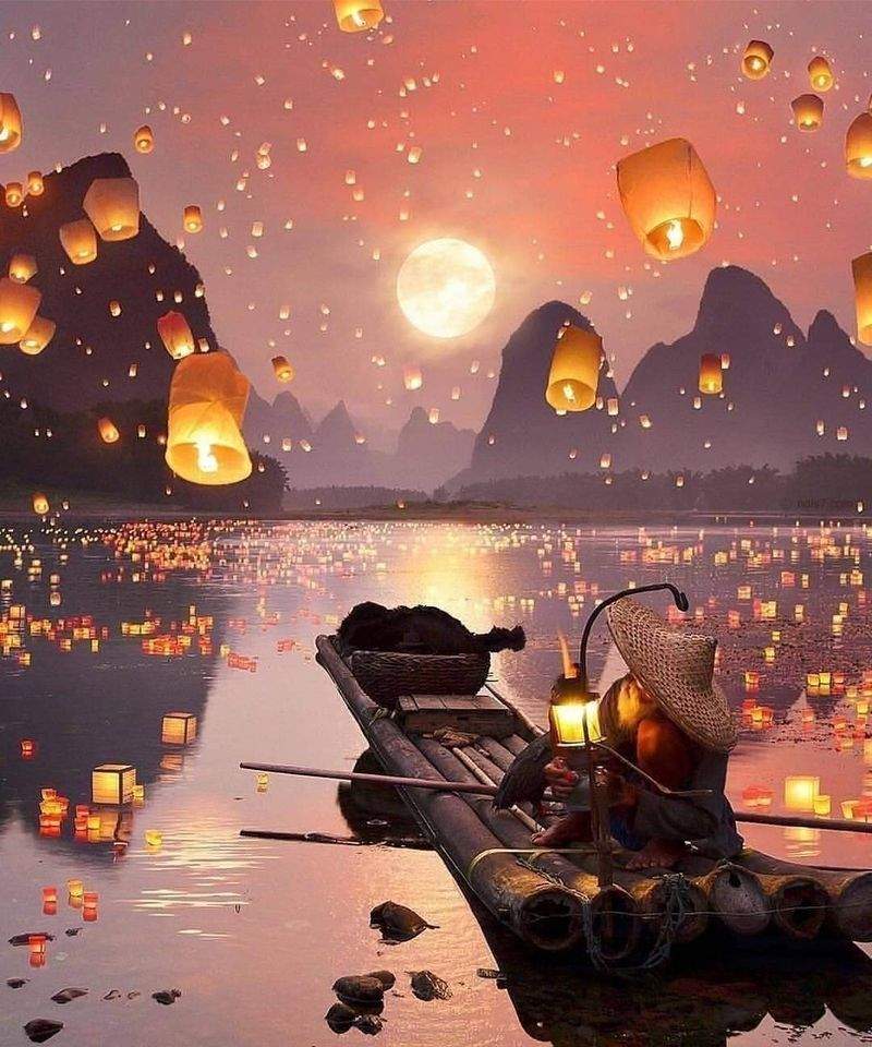 Solve magic lanterns jigsaw puzzle online with 120 pieces