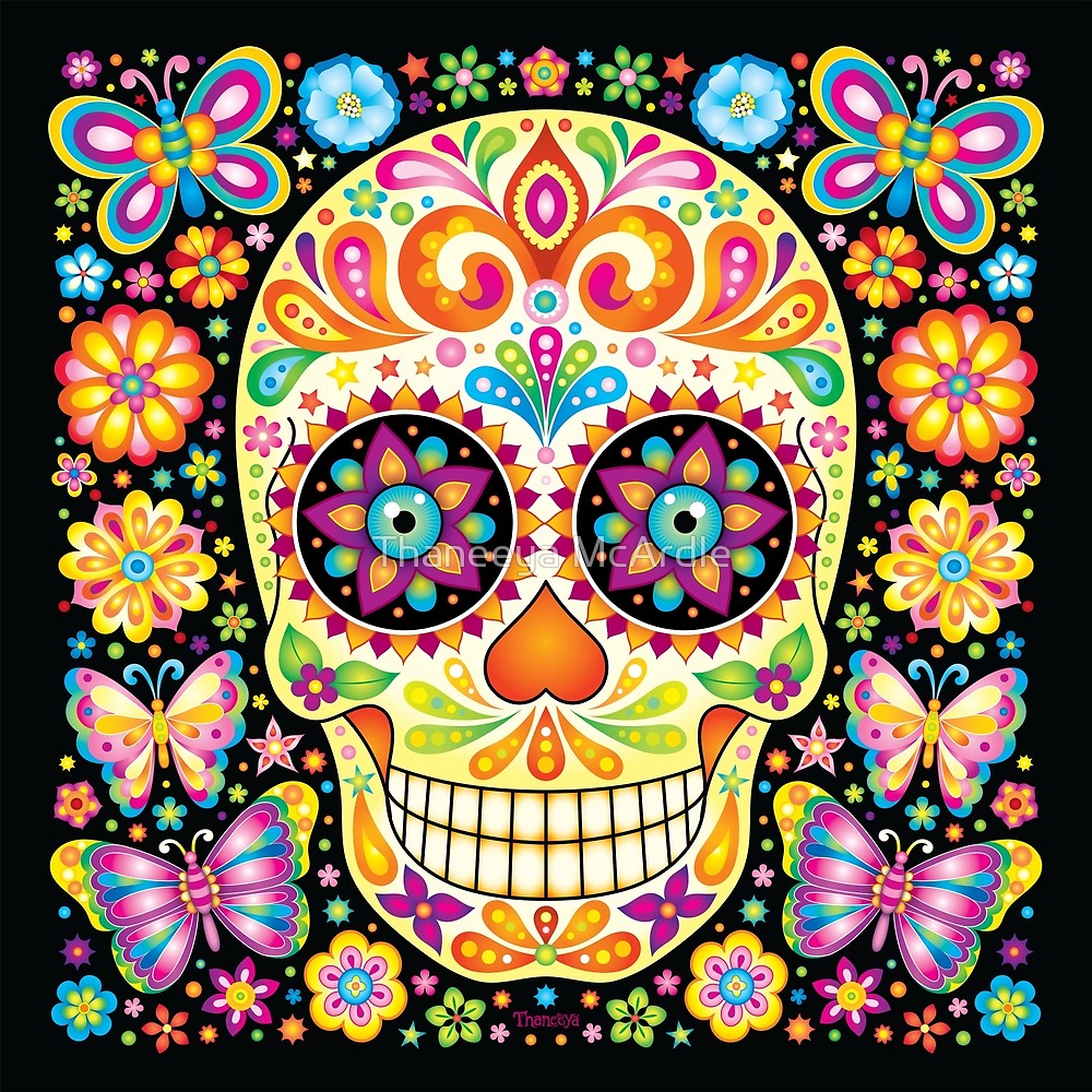 Solve Sugar Skull jigsaw puzzle online with 256 pieces