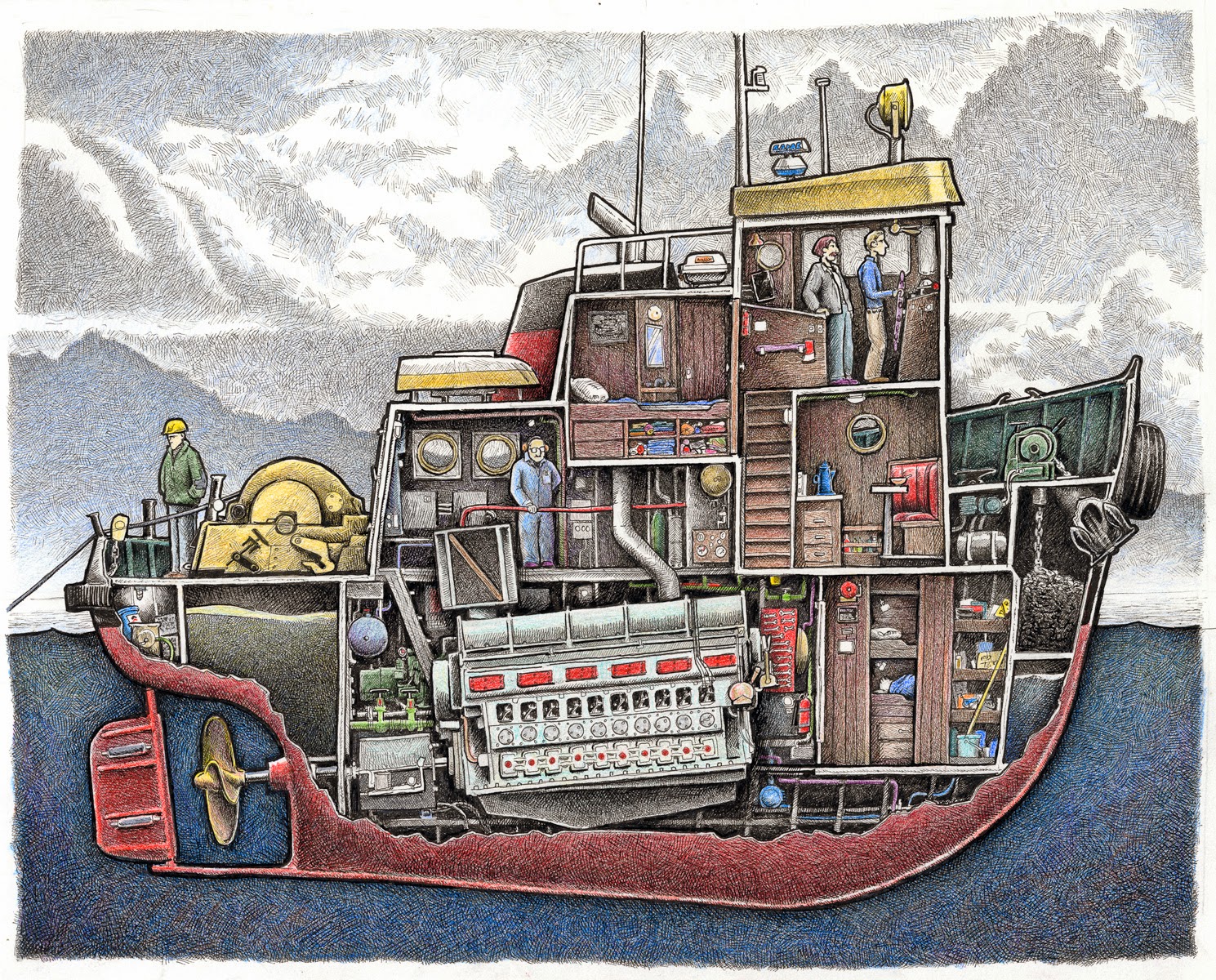 Solve Tugboat cross section jigsaw puzzle online with 180 pieces