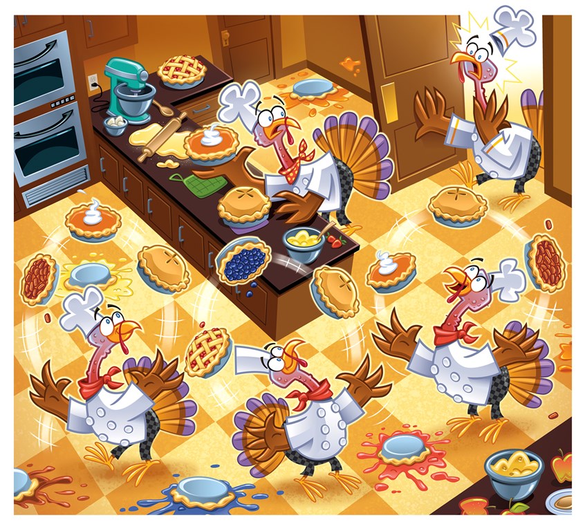 Solve juggling turkeys jigsaw puzzle online with 182 pieces