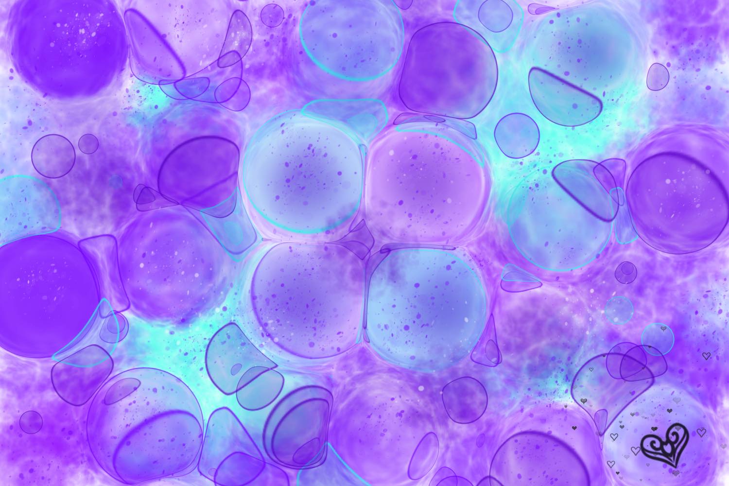 Solve Mini Blobs & Bubbles 💜 jigsaw puzzle online with 96 pieces