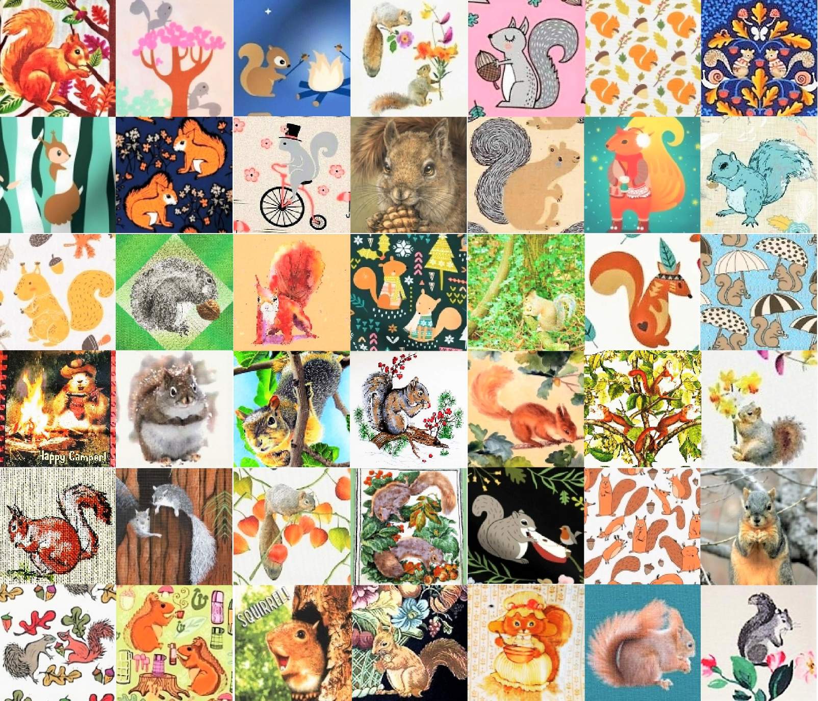 Solve .PATCHWORK SQUIRRELS 7 jigsaw puzzle online with 143 pieces