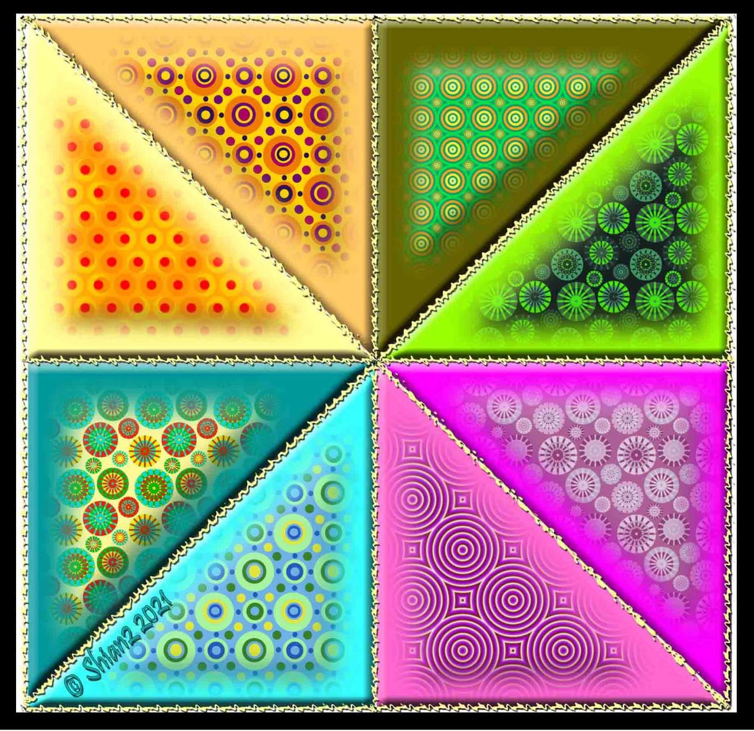 Solve Theme: Geometric shapes - Patterned Triangles jigsaw puzzle ...