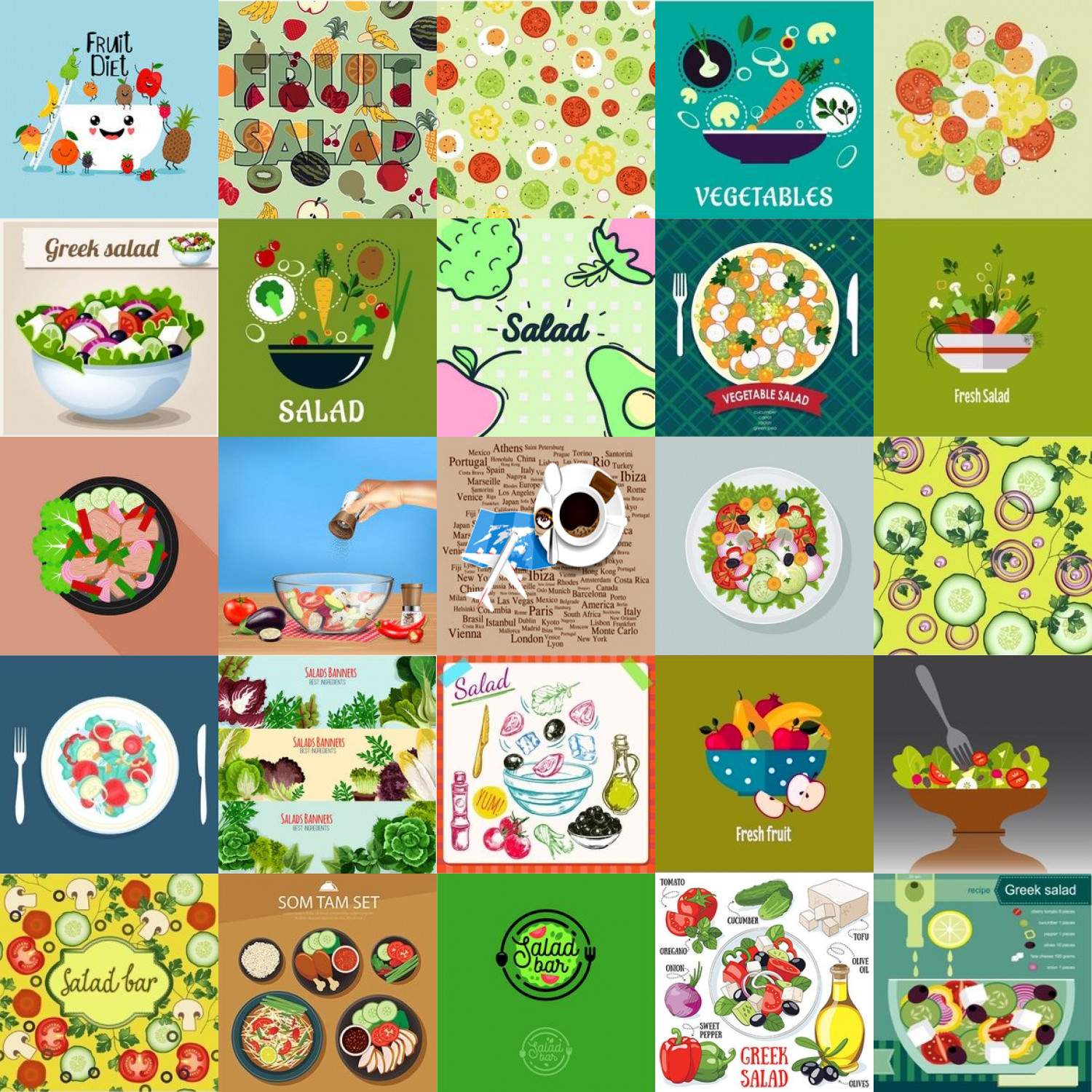 Solve Salads jigsaw puzzle online with 400 pieces