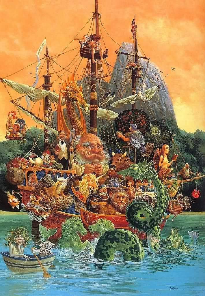 Solve James Christensen Voyage Of The Basset jigsaw puzzle online with ...