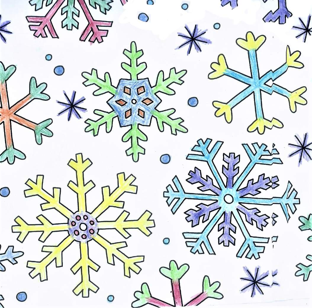 Solve Coloring Christmas Snowflakes jigsaw puzzle online with 25 pieces