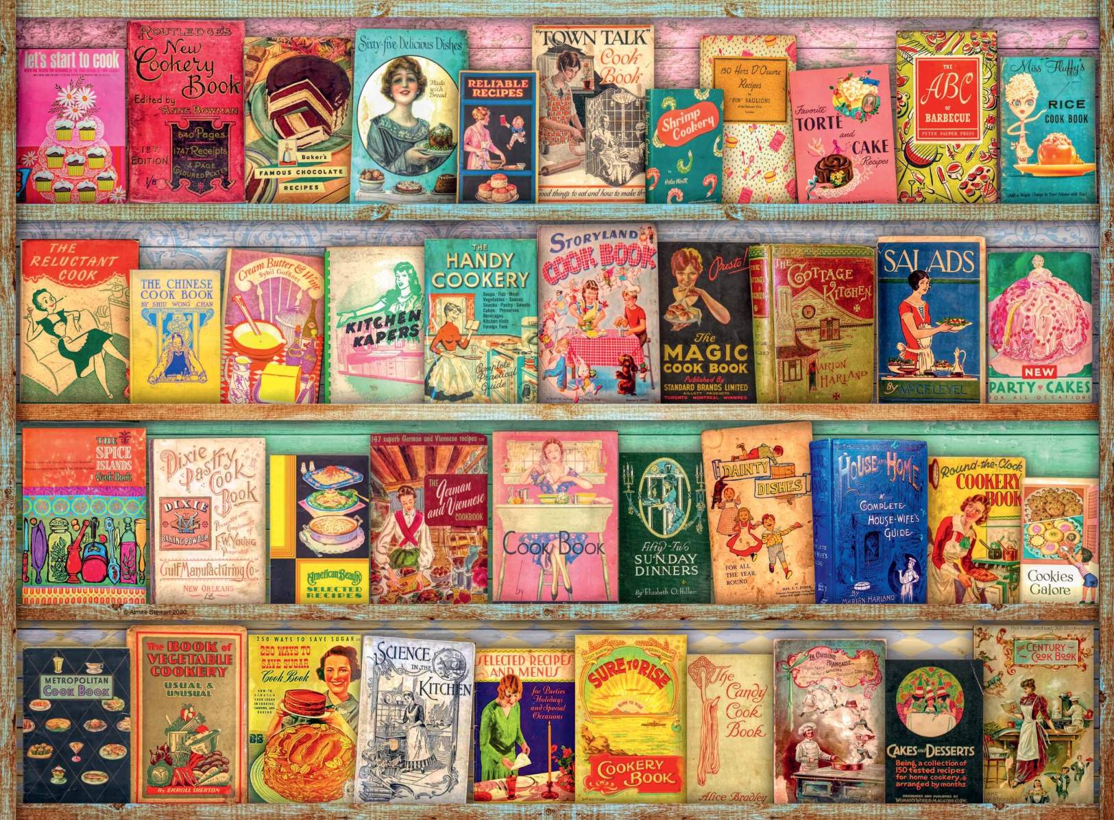 Solve Vintage Cookbooks jigsaw puzzle online with 130 pieces