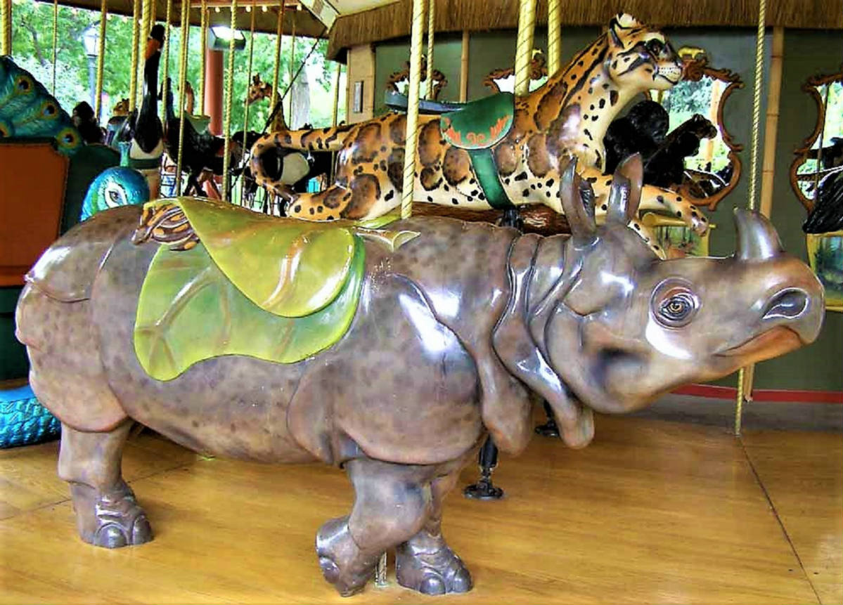 Solve Carousel Animals ~ Rhinoceros jigsaw puzzle online with 70 pieces