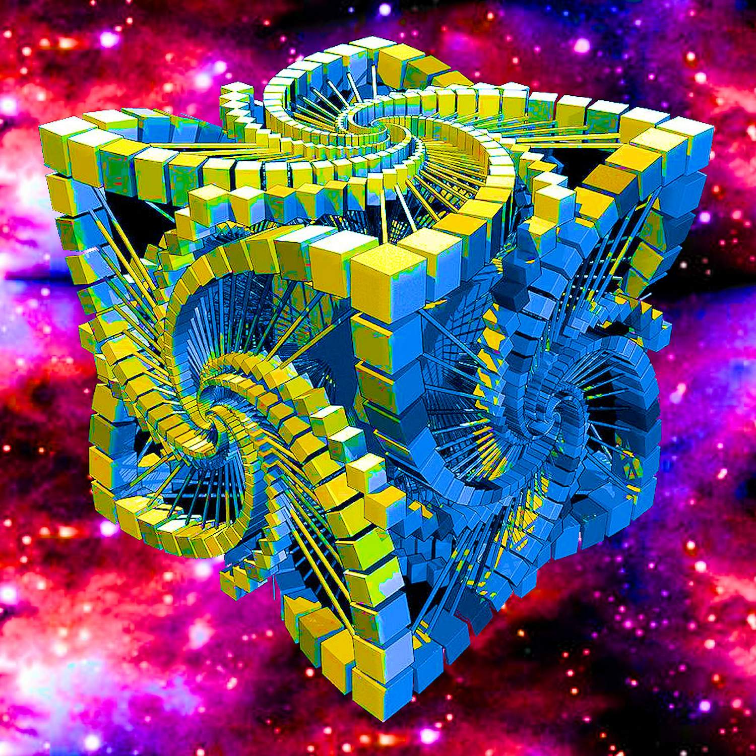 Solve ~Fractal Borg Cube jigsaw puzzle online with 196 pieces