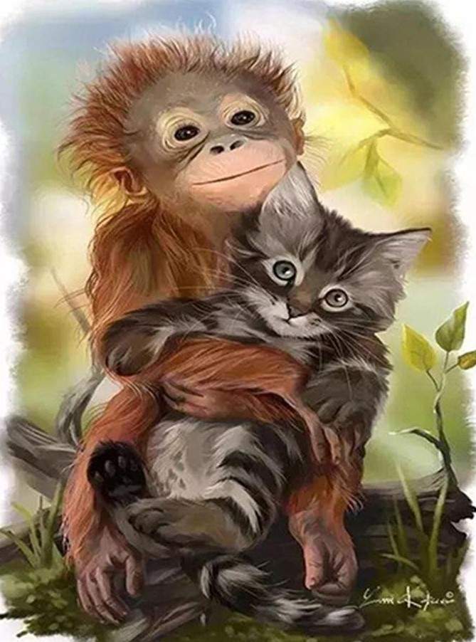 Solve Monkey jigsaw puzzle online with 63 pieces