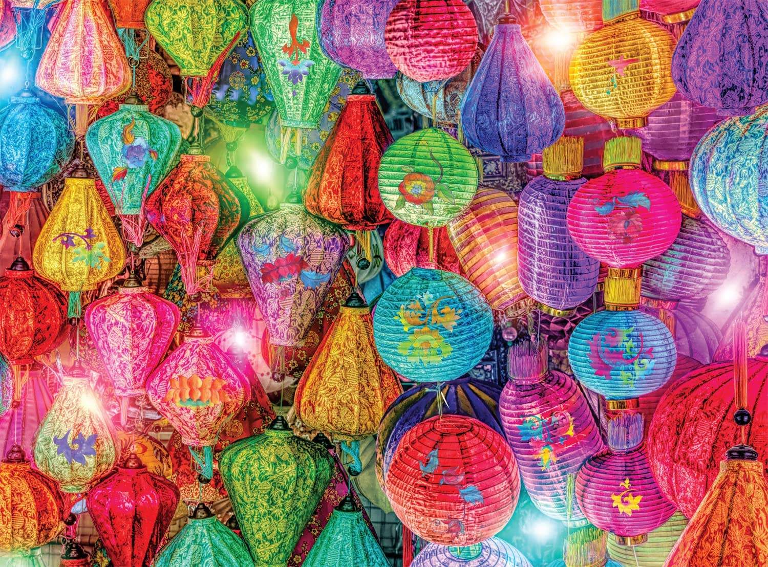 Solve Glowing Lanterns jigsaw puzzle online with 500 pieces