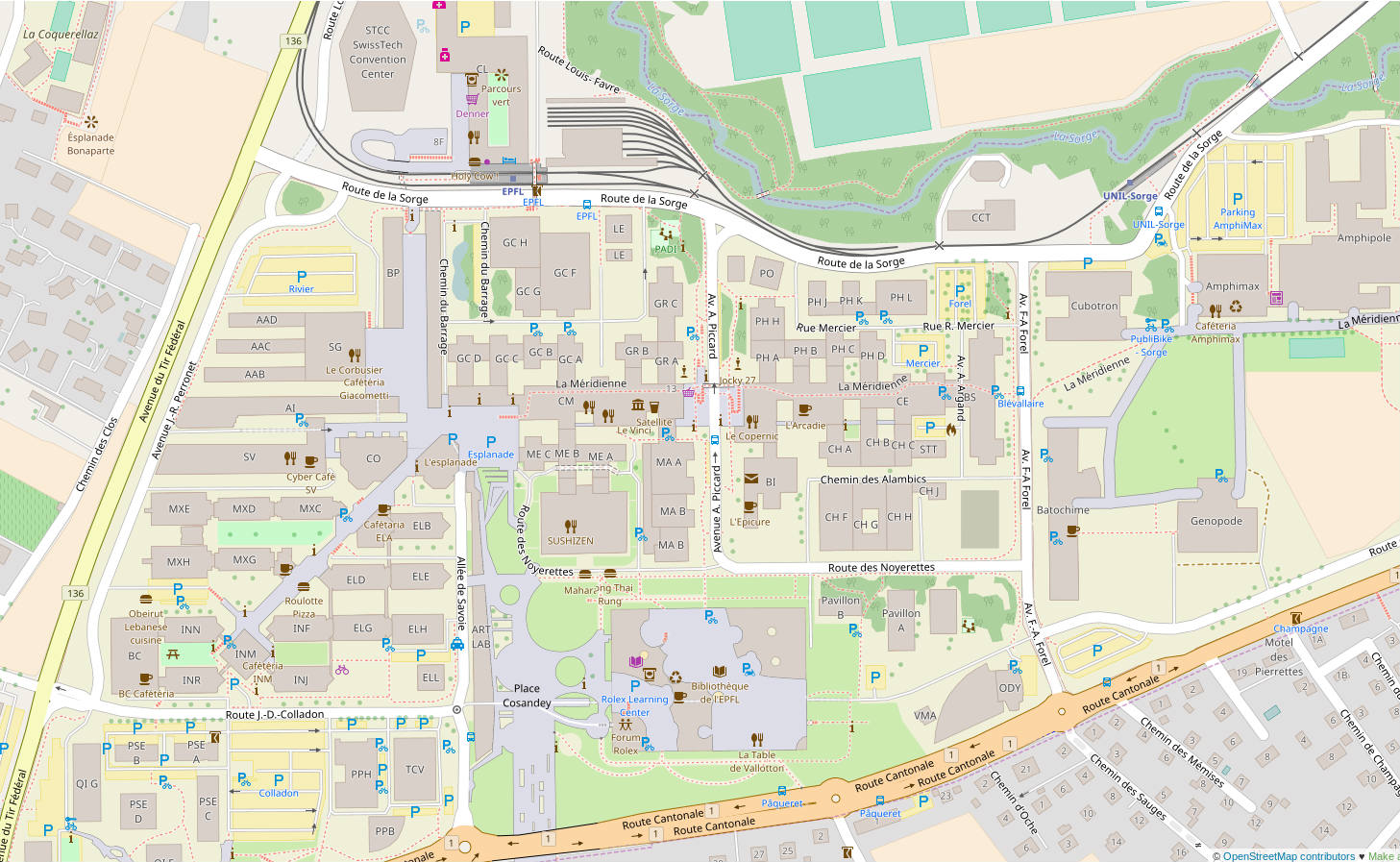 Solve EPFL Campus Map jigsaw puzzle online with 308 pieces