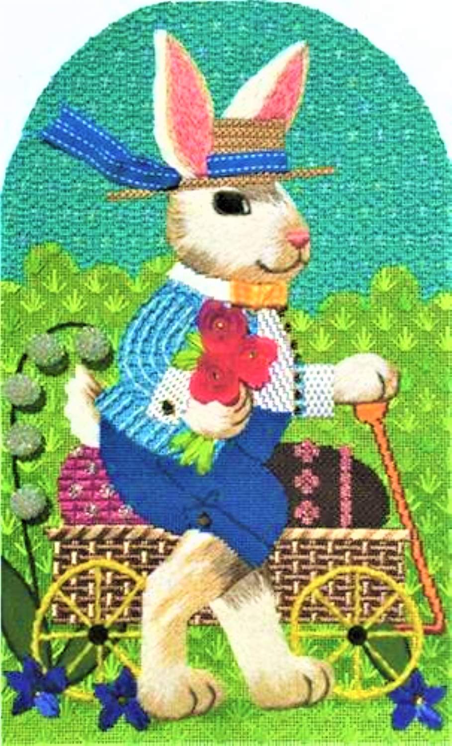 Solve Henry the Bunny Needlepoint jigsaw puzzle online with 273 pieces