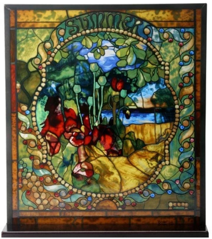 Solve Stained Glass Tiffany Panel 2 jigsaw puzzle online with 90 pieces