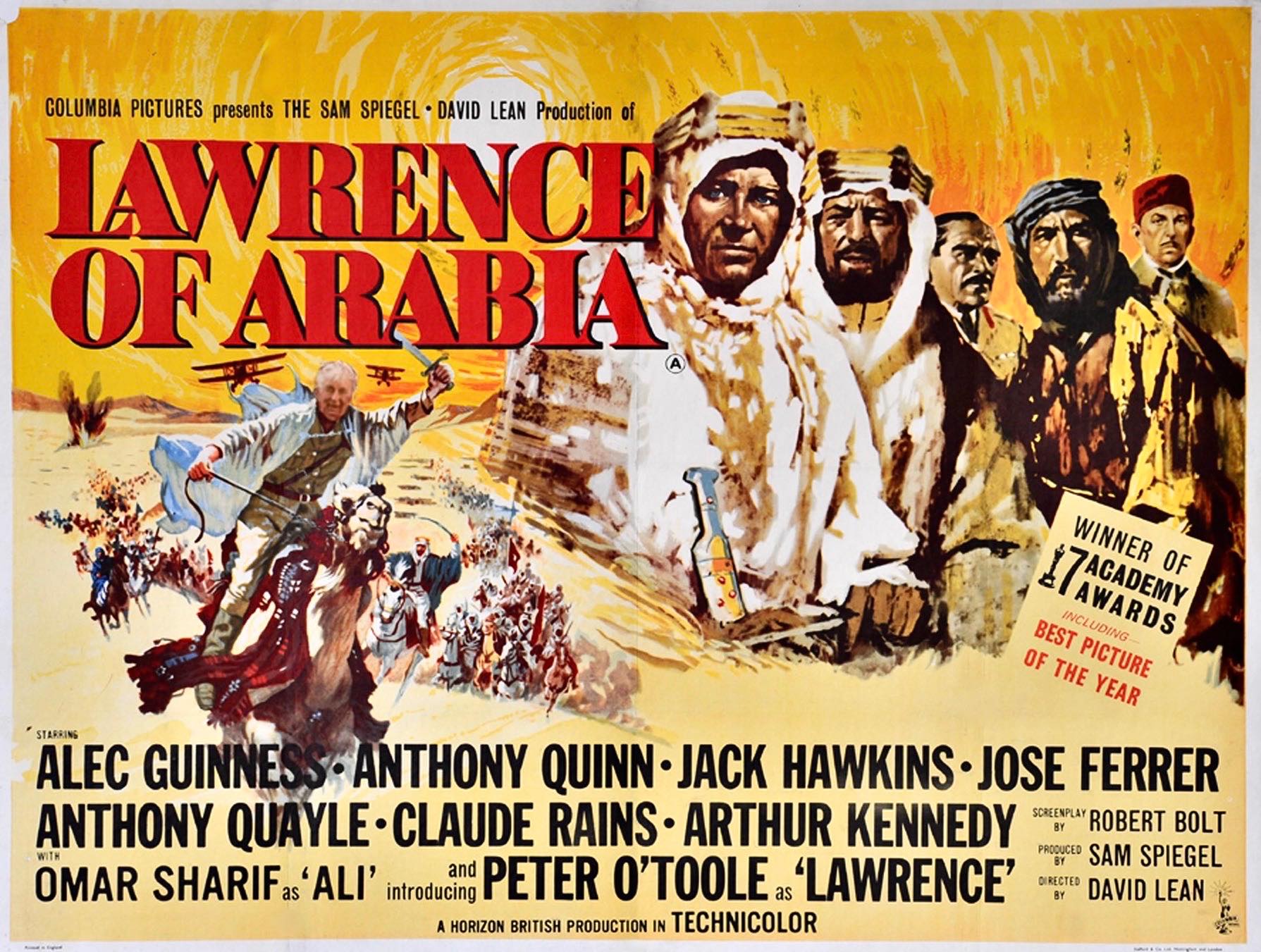 Solve LAWRENCE OF ARABIA - 1962 MOVIE POSTER - PETER O'TOOLE, ALEC ...