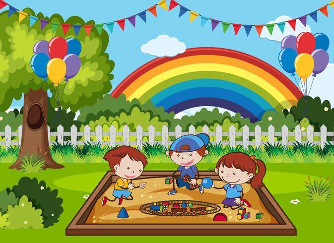 Solve kids-playing-at-playground jigsaw puzzle online with 35 pieces
