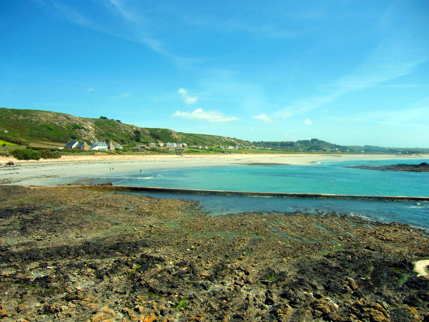 Solve View from L'Etacq over St. Queens Bay Beach, Jersey jigsaw puzzle ...