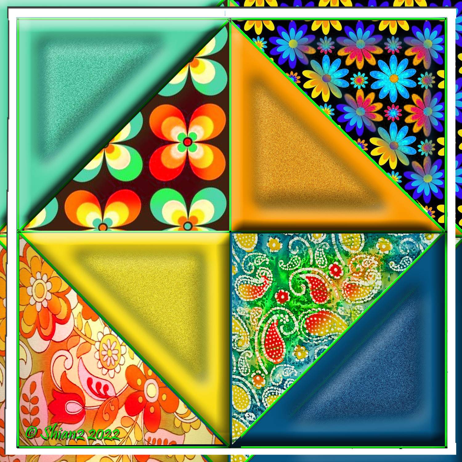 Solve Four and Four Triangles jigsaw puzzle online with 225 pieces