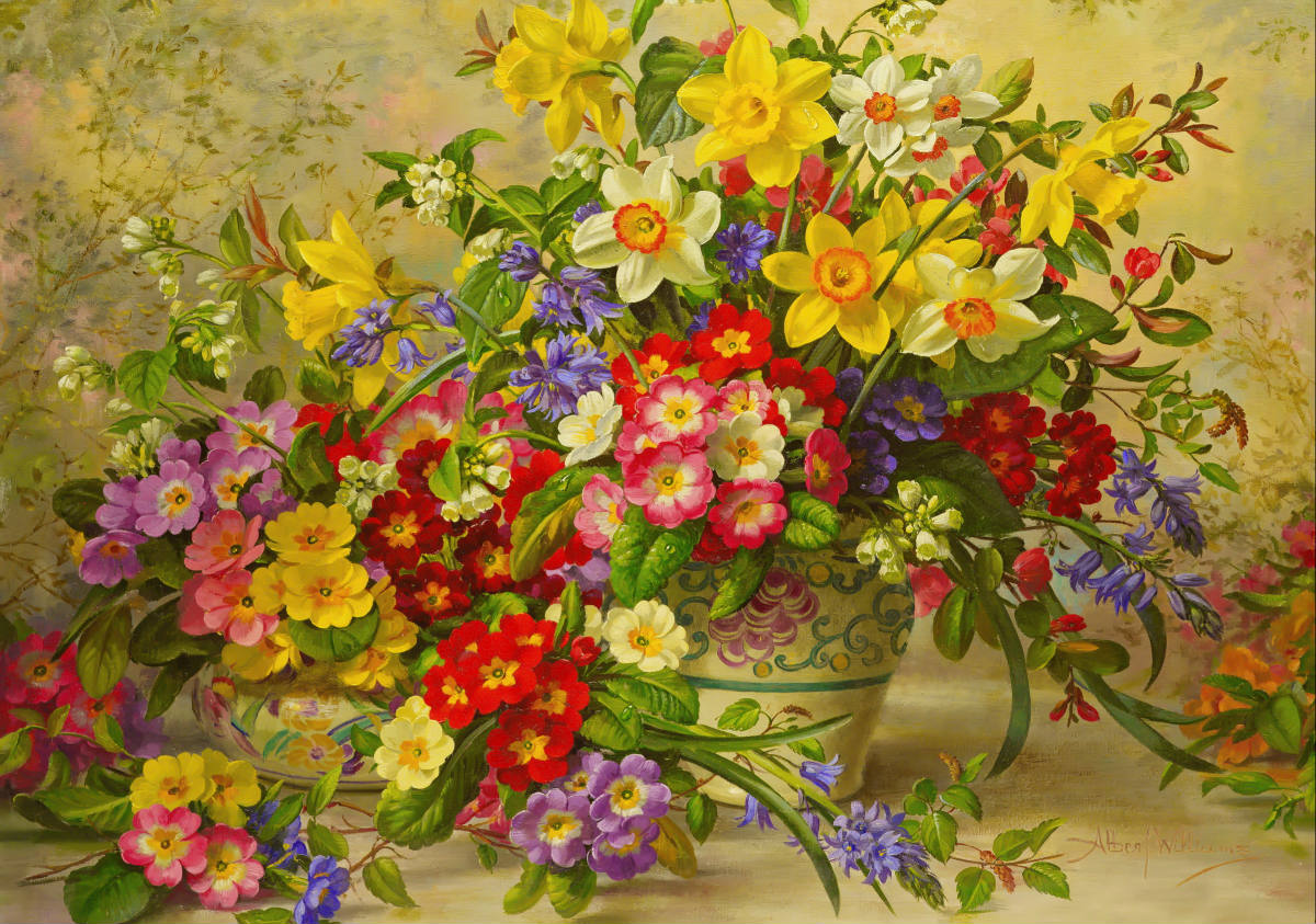 Solve Spring Flowers jigsaw puzzle online with 54 pieces