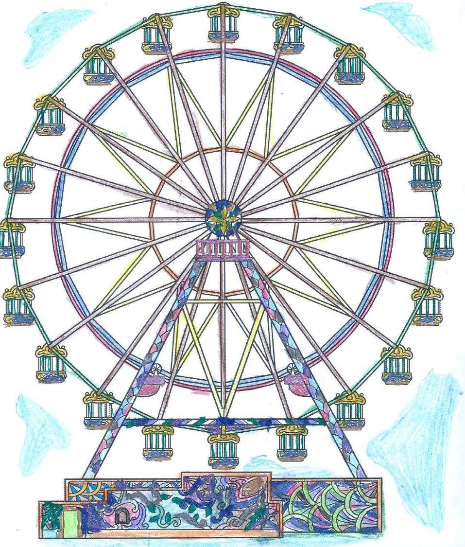 Solve Geometric Shapes Coloring Round Ferris Wheel jigsaw puzzle online ...