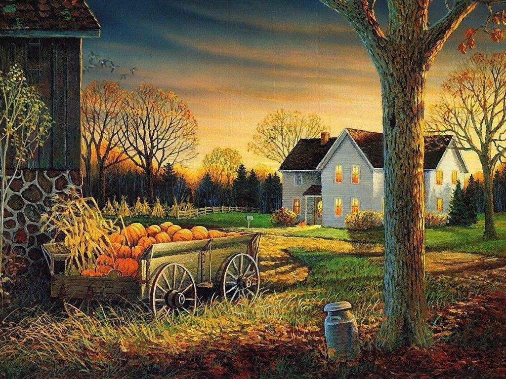 Solve Autumn Harvest Wagon jigsaw puzzle online with 80 pieces