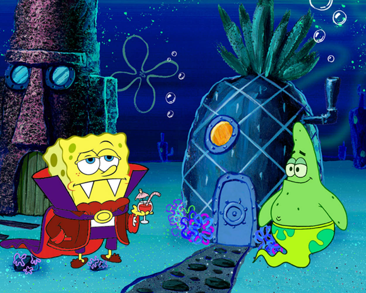 Solve Spongebob Dracula jigsaw puzzle online with 130 pieces
