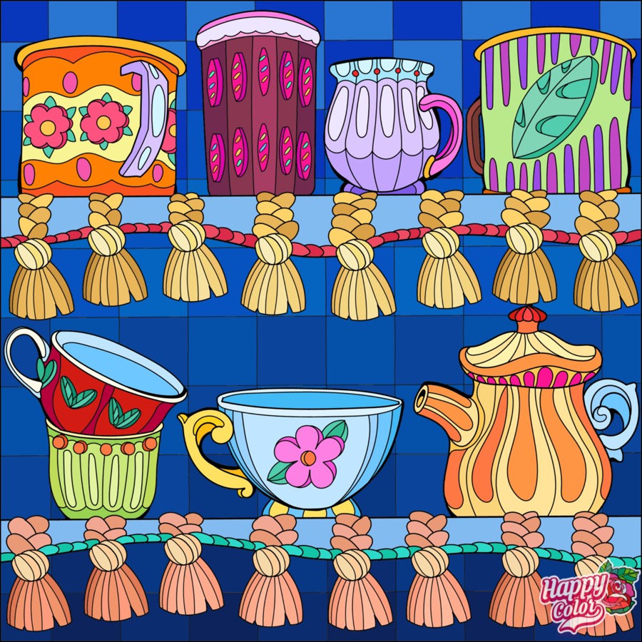 Solve Rows of Cups jigsaw puzzle online with 81 pieces