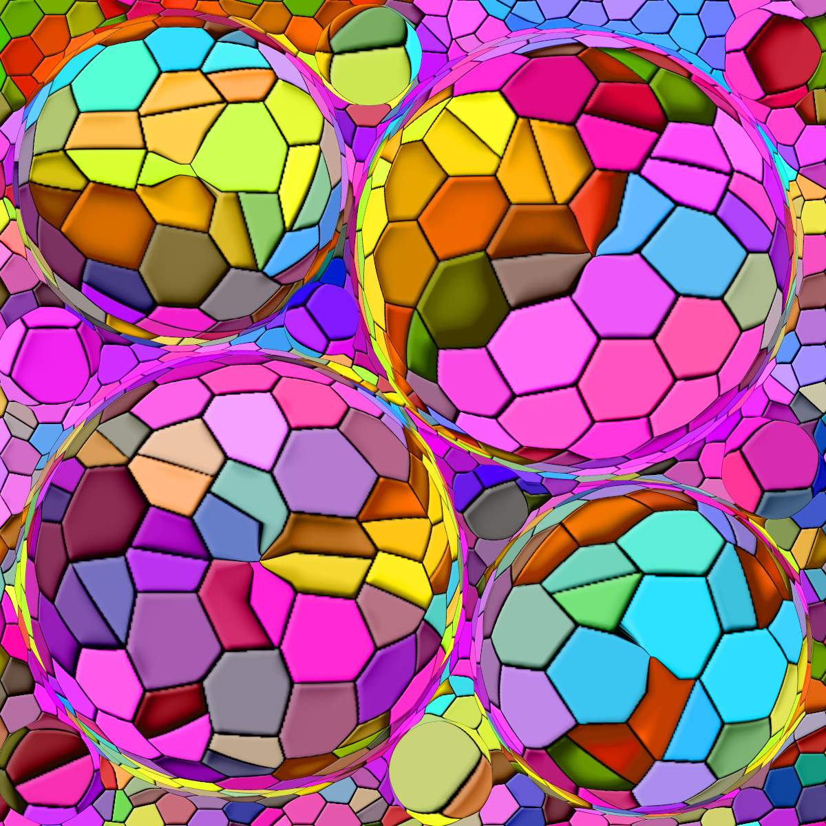Solve Multi Coloured Spheres jigsaw puzzle online with 100 pieces