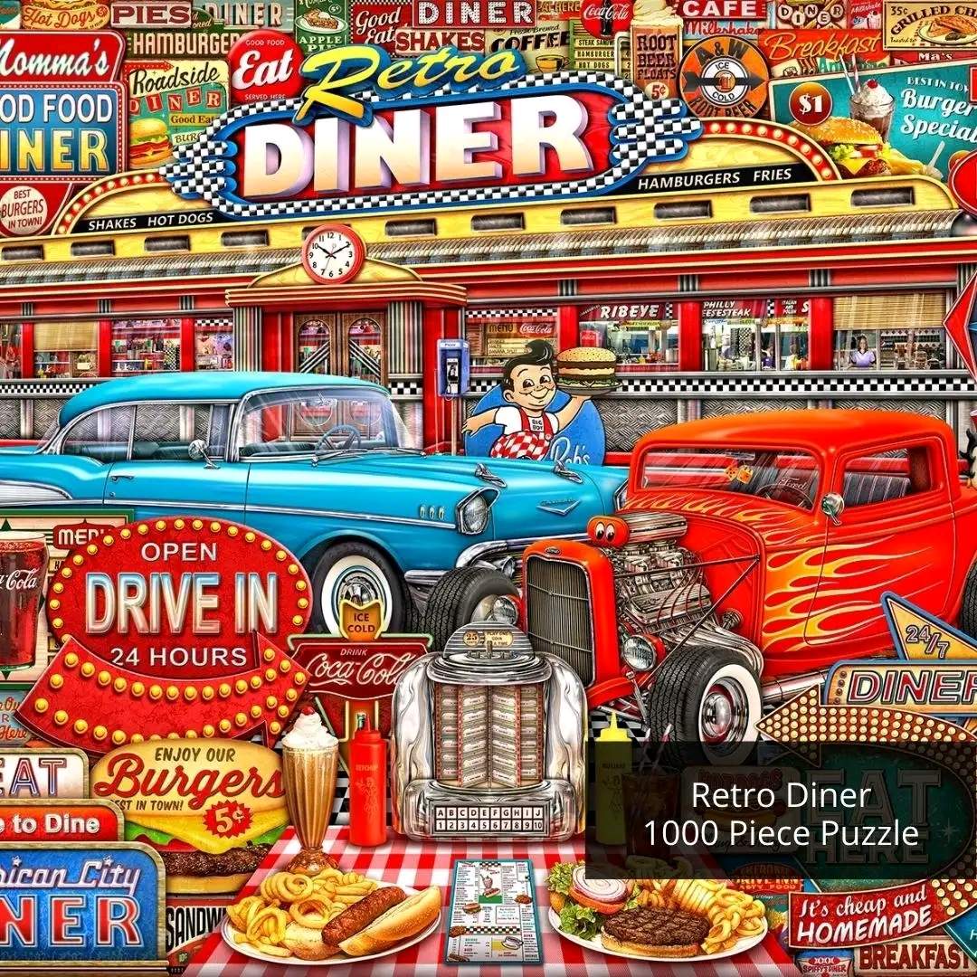 Solve VINTAGE DINER (1,137) jigsaw puzzle online with 81 pieces