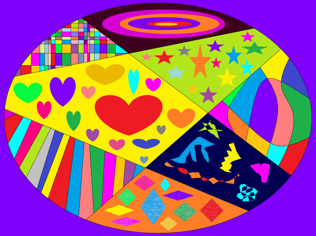 Solve Oval With Figured Sections (Medium) jigsaw puzzle online with 140 ...