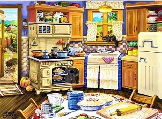 Solve COUNTRY KITCHEN jigsaw puzzle online with 80 pieces