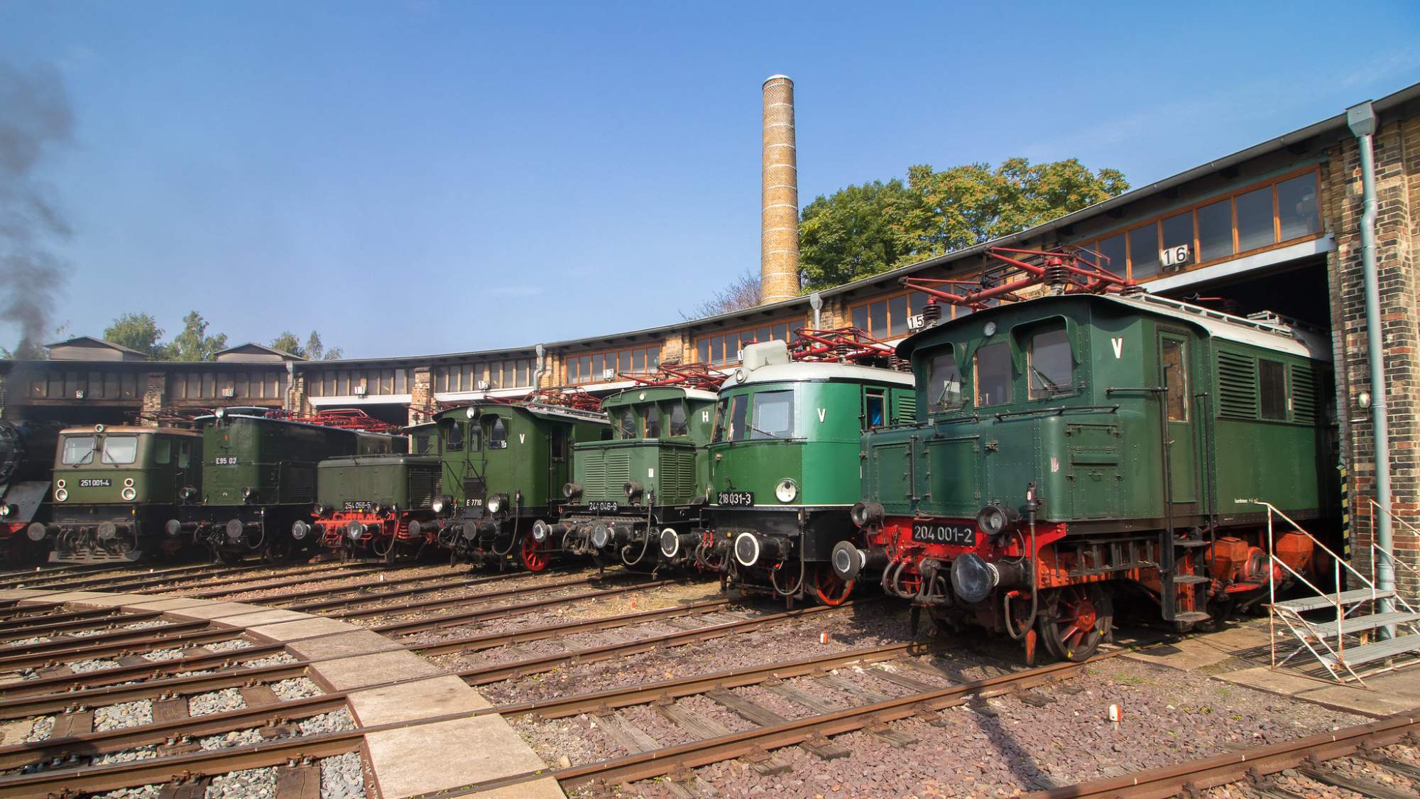 Solve a german roundhouse storing a number of locos jigsaw puzzle ...