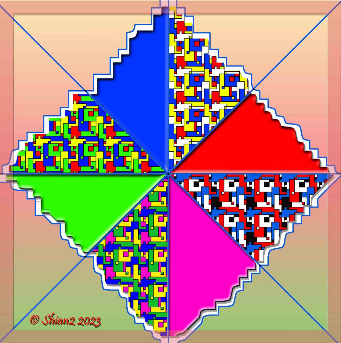 Solve Jagged Edge Patches jigsaw puzzle online with 64 pieces