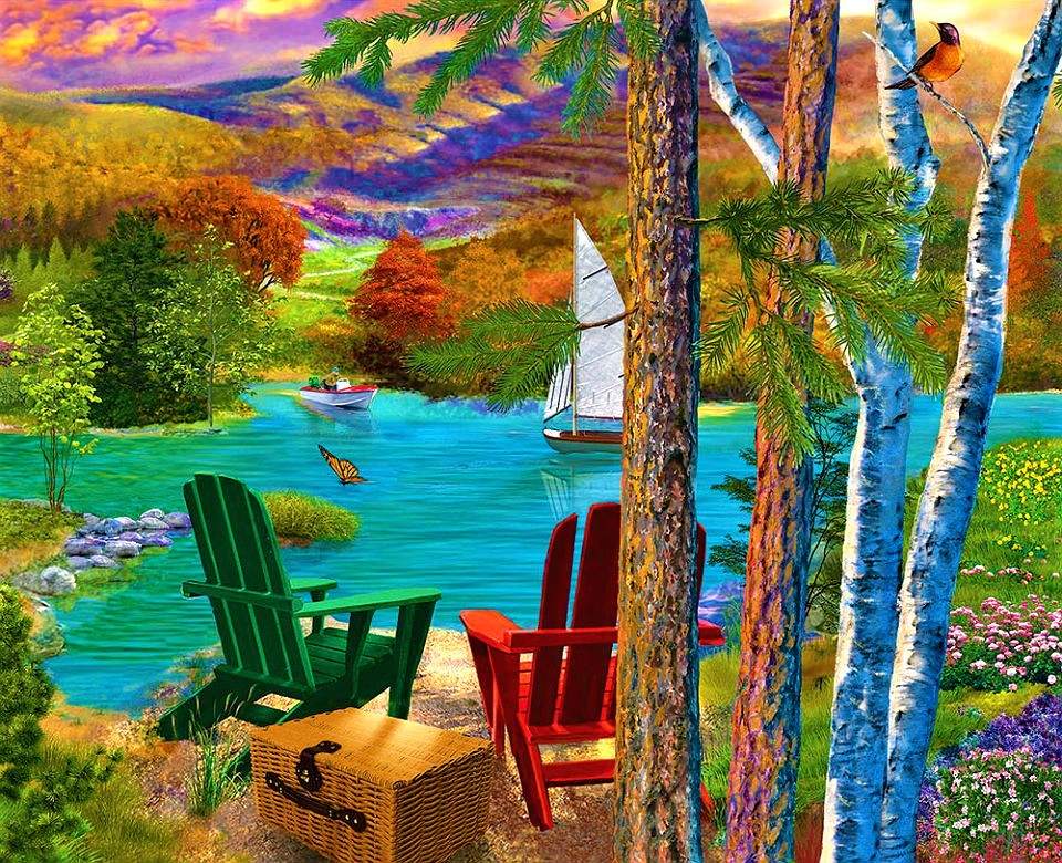 Solve Landscape jigsaw puzzle online with 63 pieces