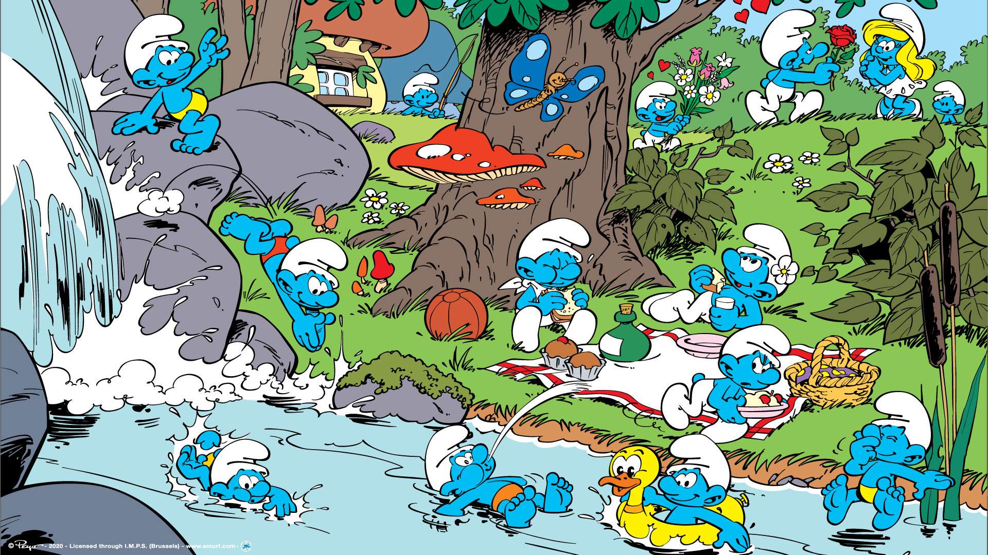 Solve Smurfjes medium jigsaw puzzle online with 264 pieces