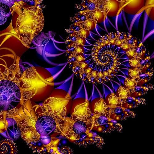 Solve Psychedelic fractal jigsaw puzzle online with 64 pieces
