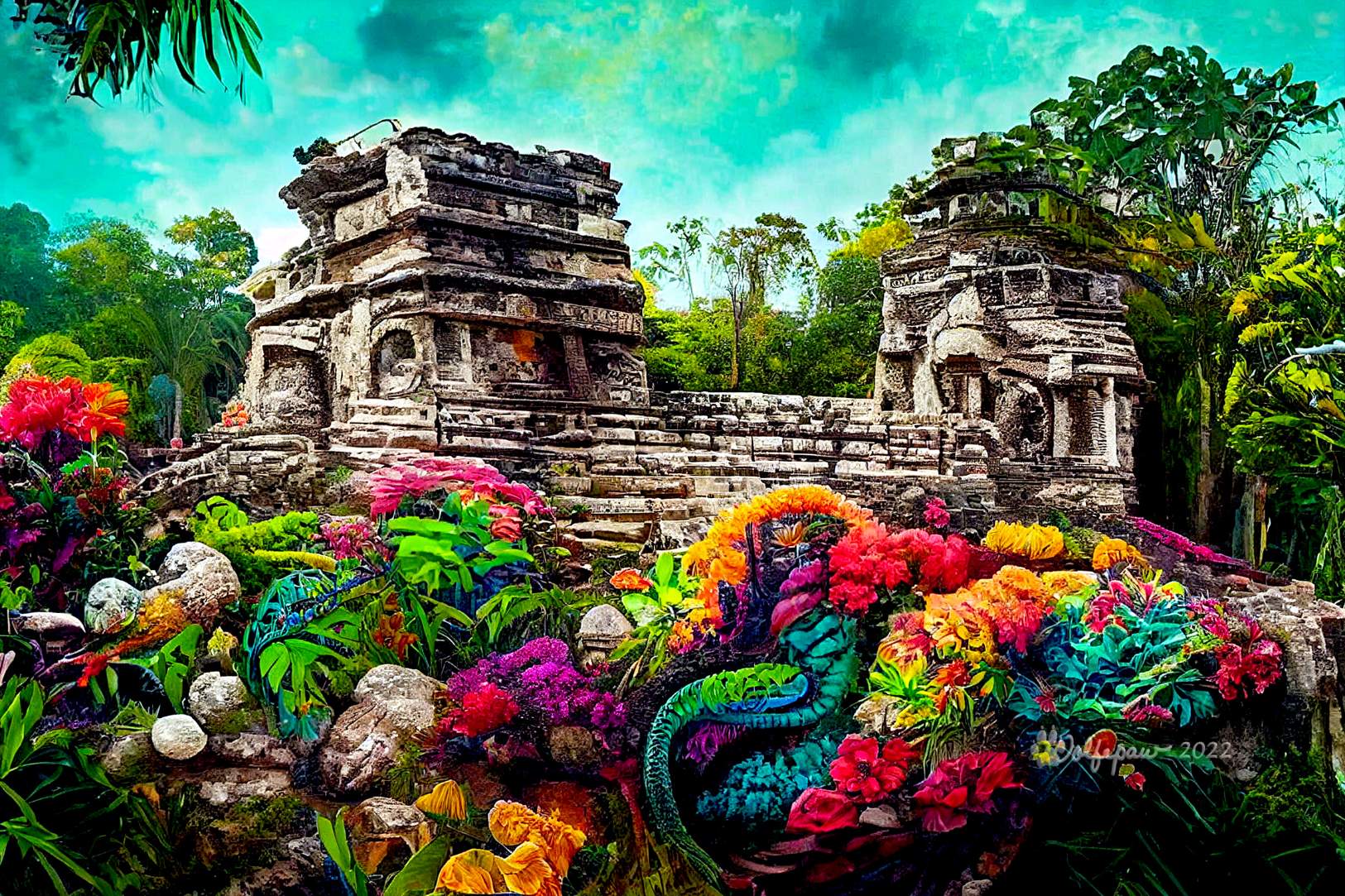 Jigsaw Puzzle | Ancient Mayan Temple Ruins | 117 pieces | Jigidi
